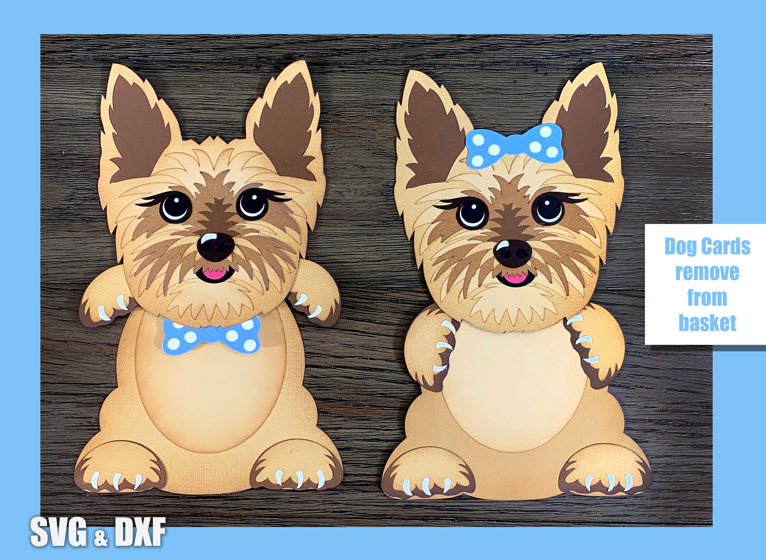 Yorkie Dog Card & Basket SVG, DIY Cricut Paper Crafts (digital Download ...