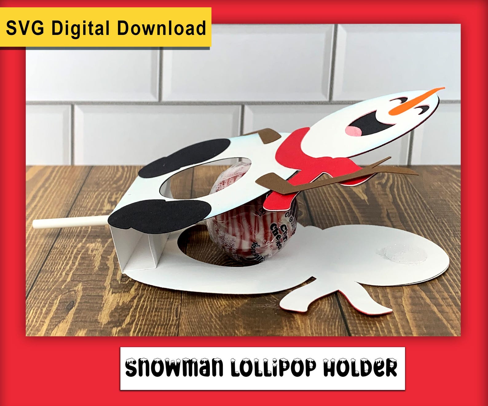 Snowman Lollipop Holder for Holiday Gifts DIY Christmas Paper Craft for ...