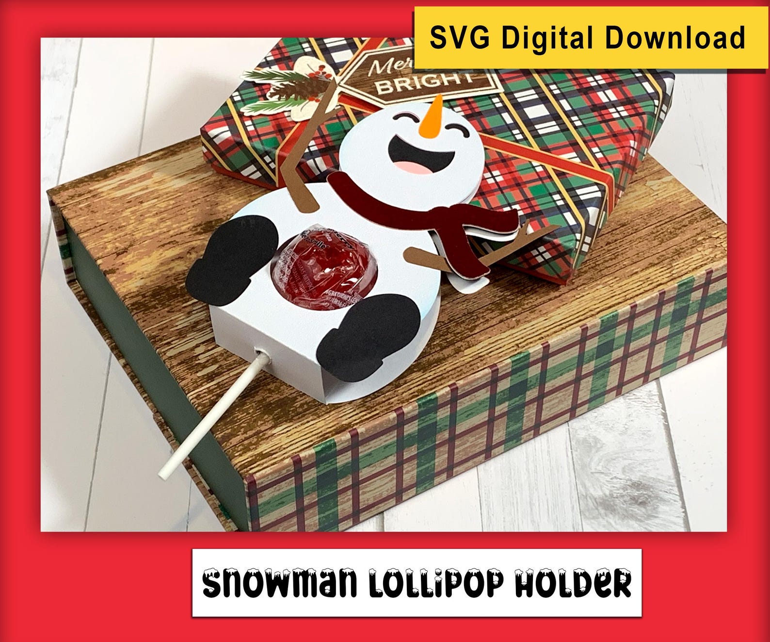 Snowman Lollipop Holder – DIY Christmas Paper Craft, Cricut SVG File ...