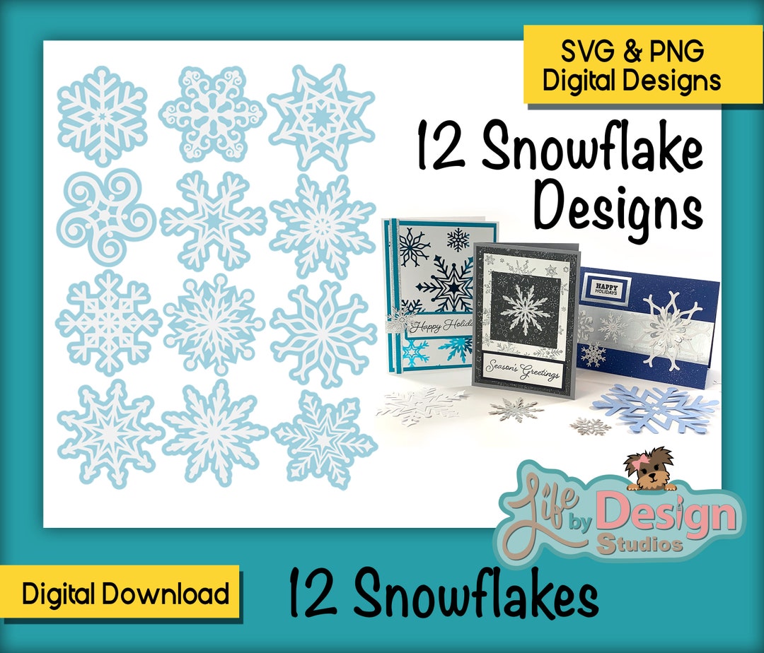 Snowflake Template SVG and PNG Design Digital Files for - Etsy