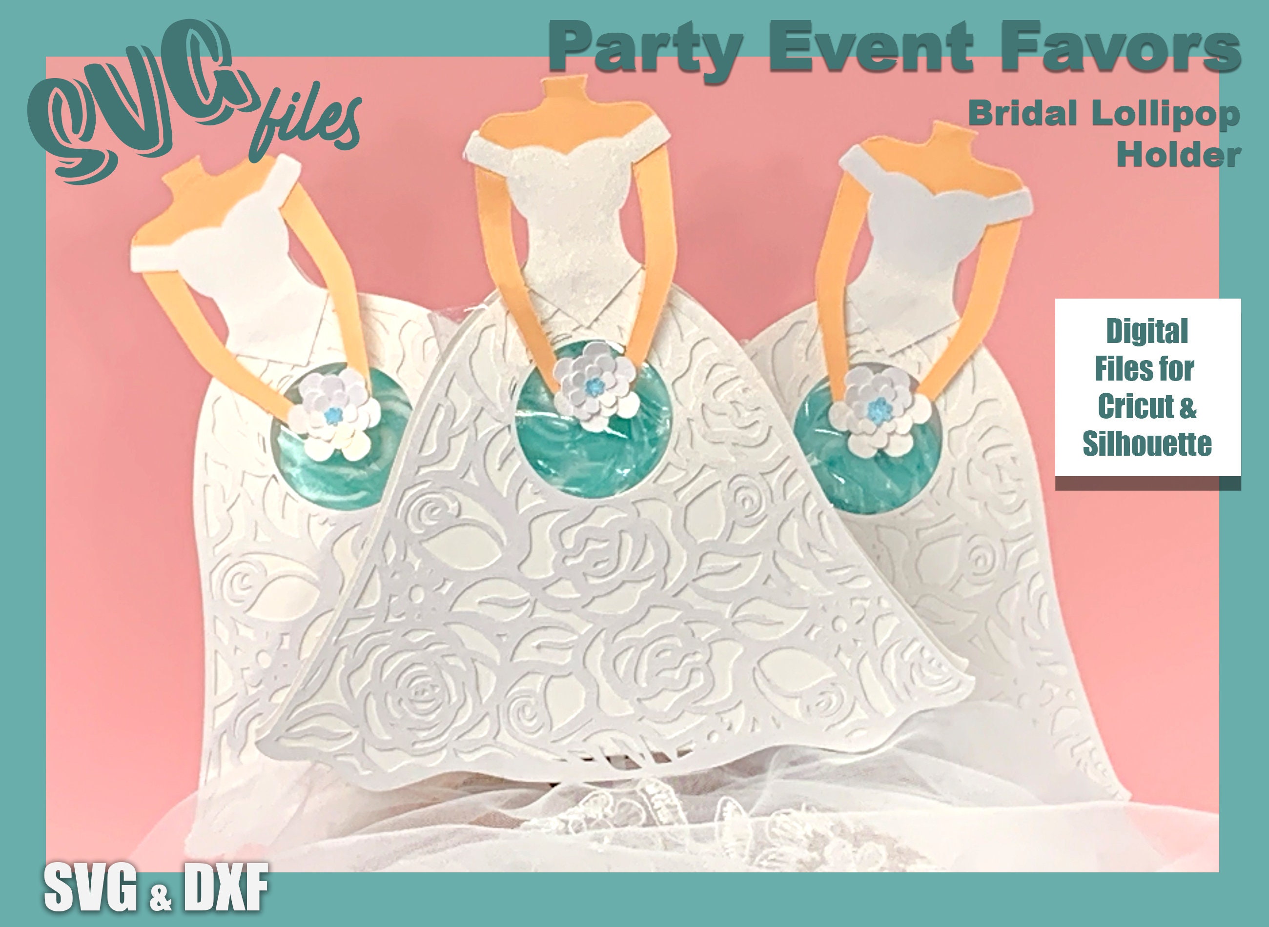 Wedding Bridal Lollipop Party Favors SVG Digital Files: Bride, Birthday ...