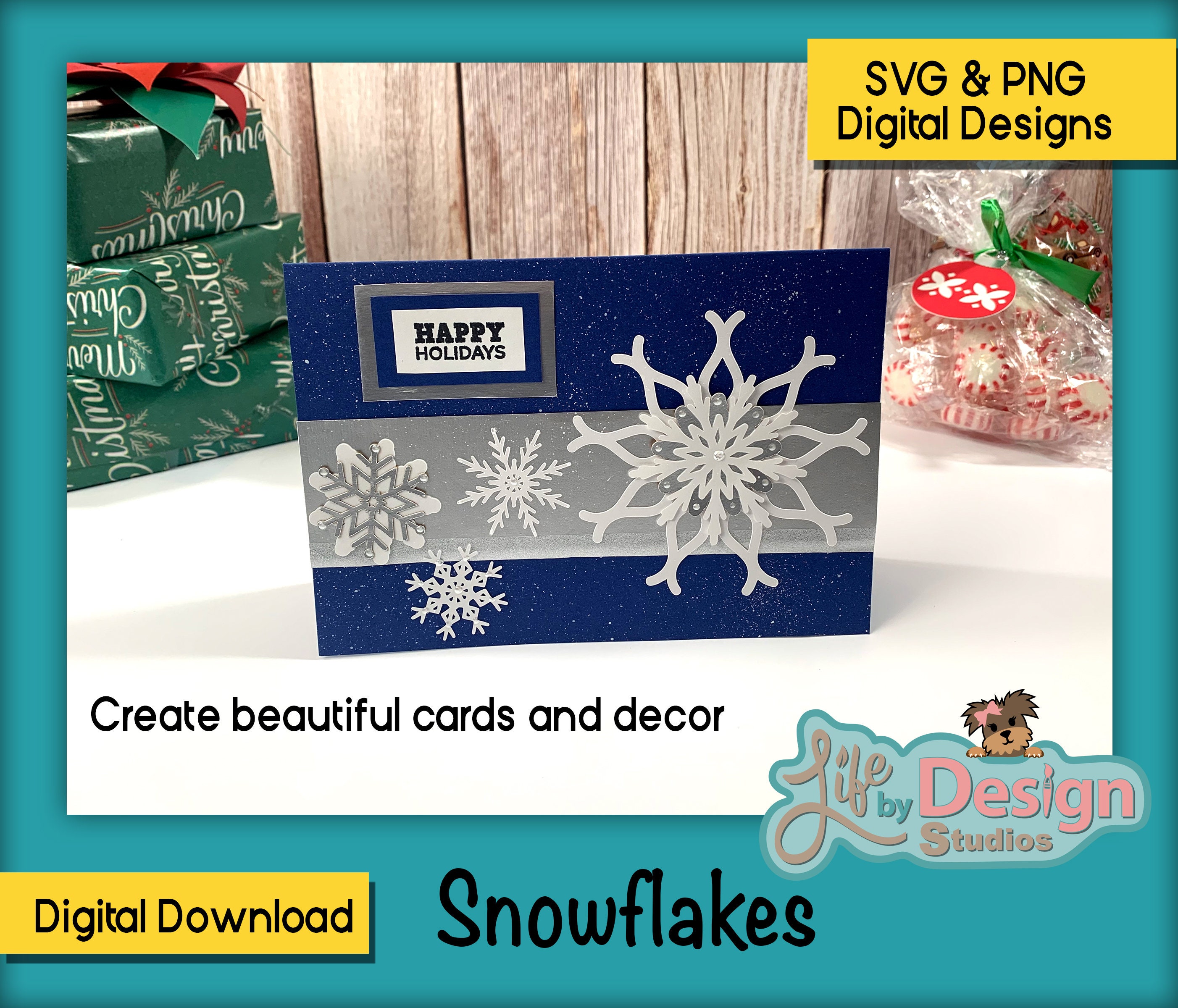 Snowflake Template SVG and PNG Design Digital Files for - Etsy