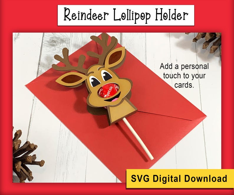 Reindeer Lollipop Holder for Holiday Gifts – DIY Christmas Paper Craft ...
