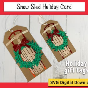 Holiday Sled Card SVG - Digital Download for Paper Crafting & Card ...