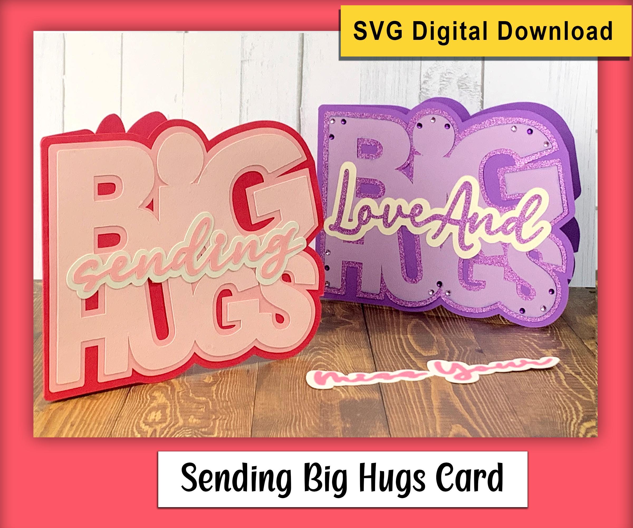 Sending Big Hugs Card SVG - DIY Paper Craft, Cricut Cut File (digital ...