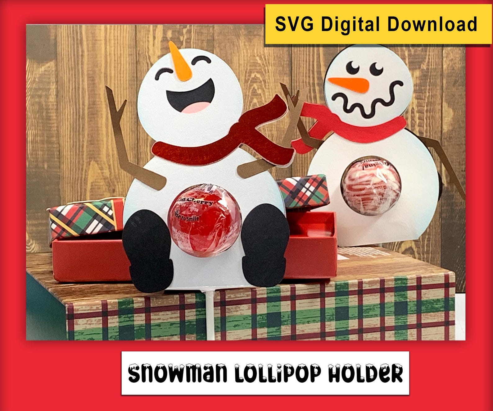 Snowman Lollipop Holder for Holiday Gifts – DIY Christmas Paper Craft ...