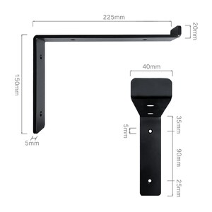 2 X Heavy Duty Shelf Brackets Downward - Durable Industrial Style ...