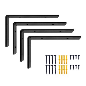 Heavy Duty Black Shelf Brackets – L Shape Angle Brackets for Shelves ...