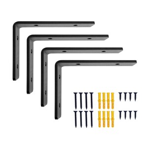 Heavy Duty Black Shelf Brackets – L Shape Angle Brackets for Shelves ...