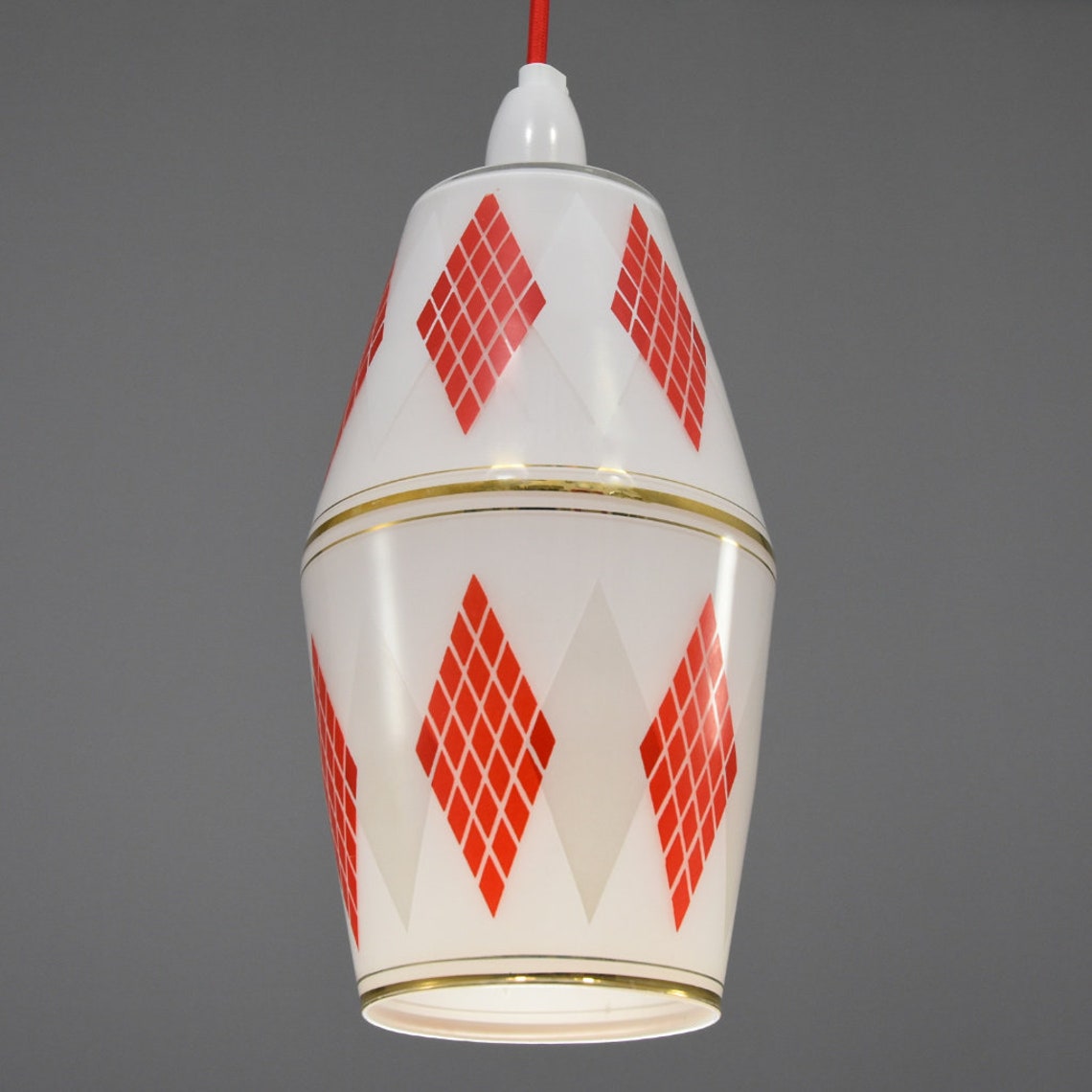 Mid-century modern white glass ceiling light/pendant shade - Etsy Italia