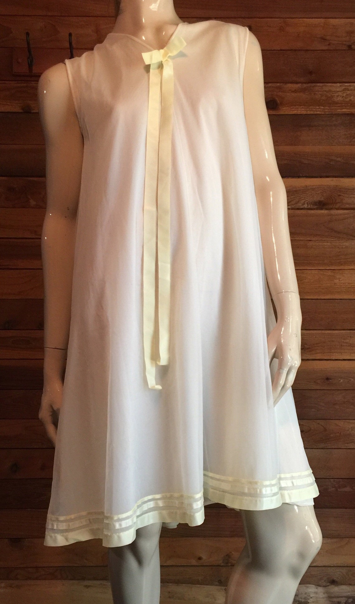 Vintage Lingerie 1960s HENSON KICKERNICK Ivory Chiffon Size | Etsy