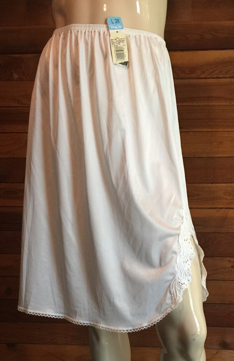 Vintage Lingerie Vanity Fair White Size Large Half Slip With Etsy