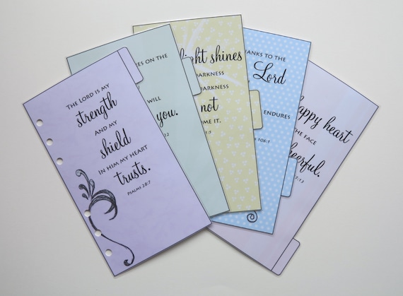 Personal Size Filofax/planner Bible Verse Dividers SET 2 | Etsy