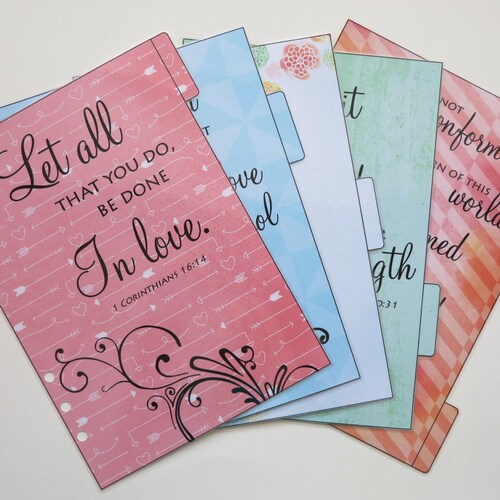 A5 Size Filofax/planner Bible Verse Dividers Handmade and - Etsy