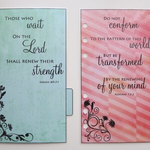 Personal Size Filofax/planner Bible Verse Dividers - Handmade and ...