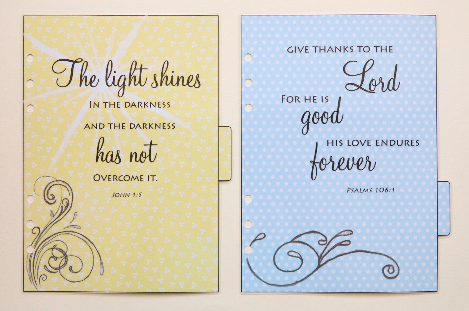 A5 Size Filofax/planner Bible Verse Dividers Handmade and | Etsy UK