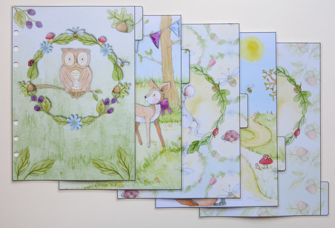 A5 Size Filofax Dividers - Set of 5 Handmade and Laminated - Etsy UK