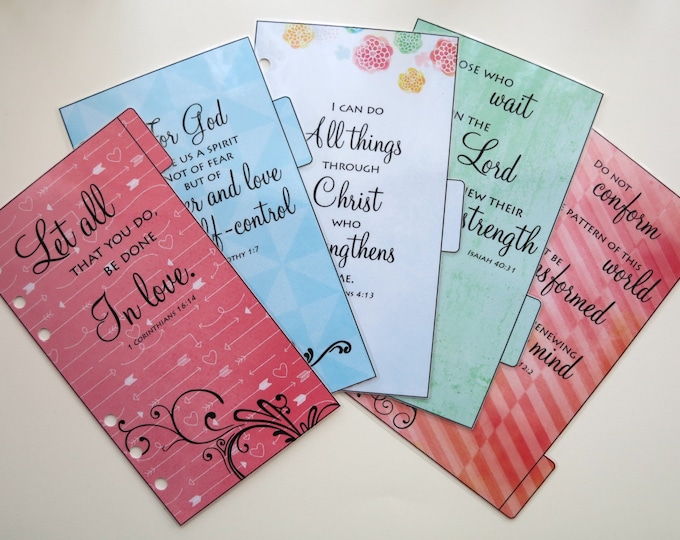 Personal Size Filofax/planner Bible Verse Dividers Handmade and ...