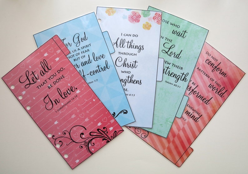 Personal Size Filofax/planner Bible Verse Dividers Handmade - Etsy UK