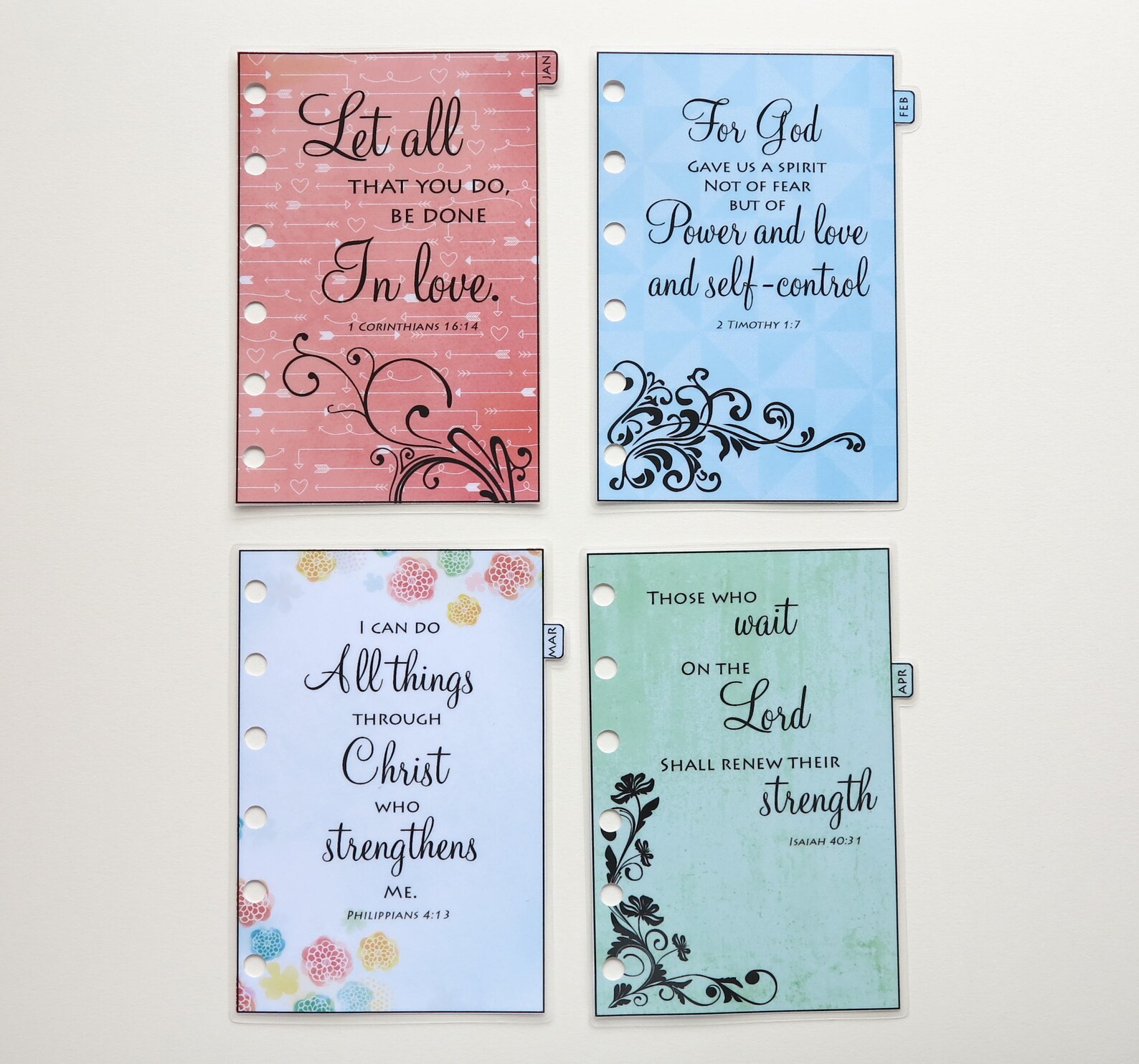 Pocket Size Set of 12 Monthly Bible Verse Dividers Jan-dec - Etsy