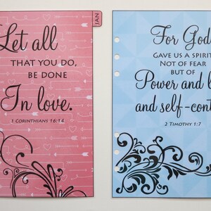 A5 Size Bible Verse Monthly Dividers Jan-dec - Etsy UK