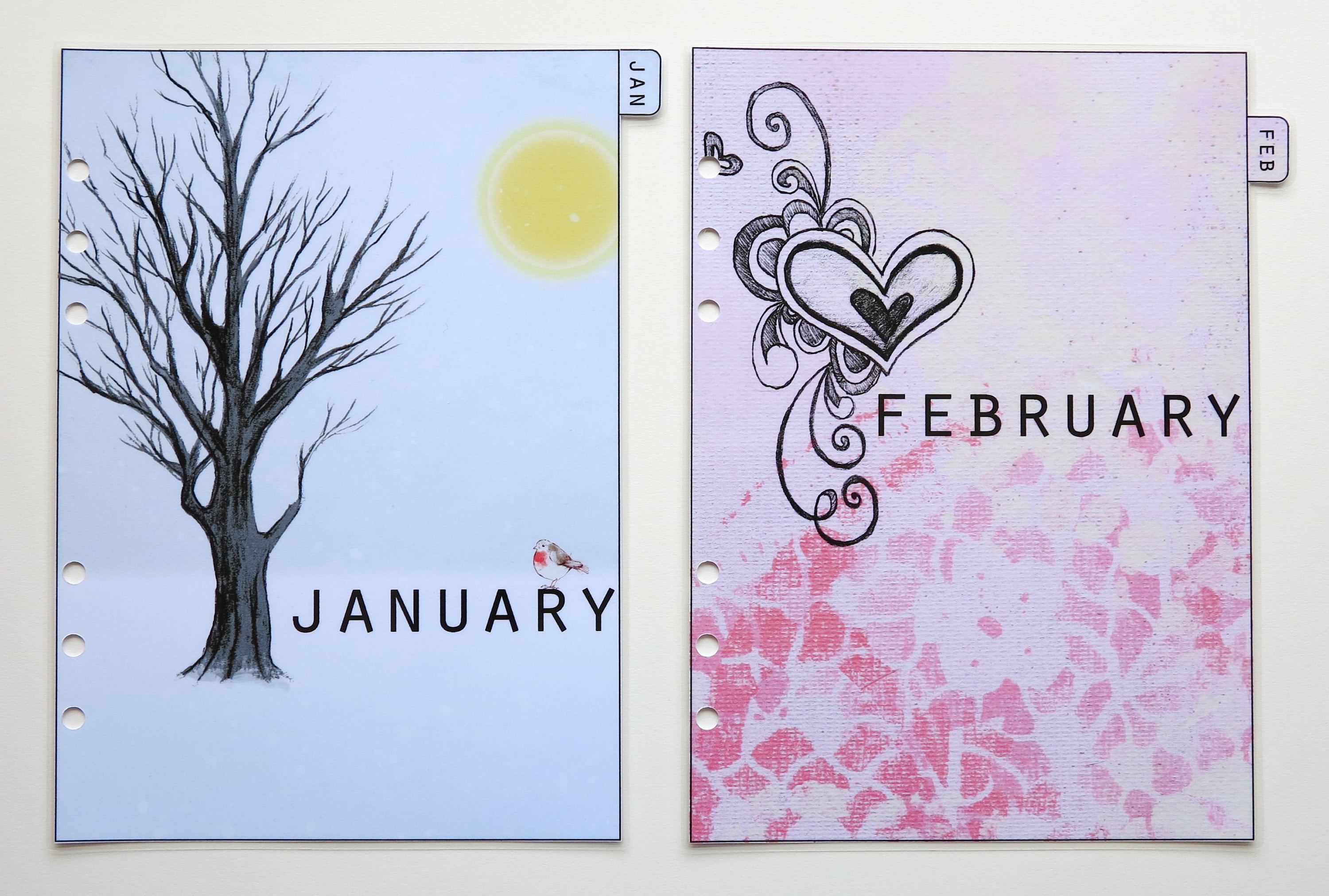 A5 Size Seasonal Monthly Dividers Jan-dec - Etsy UK