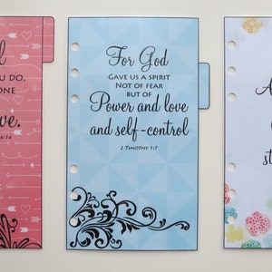 Personal Size Filofax/planner Bible Verse Dividers - Handmade and ...