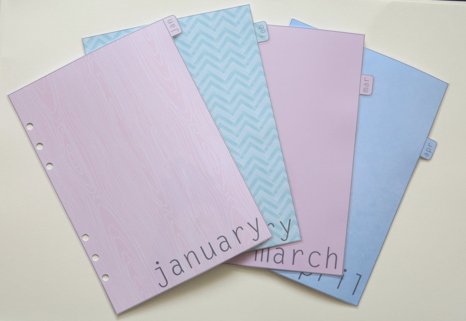 A5 Size Pastel Monthly Dividers Jan-dec - Etsy