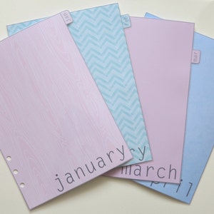 A5 Size Pastel Monthly Dividers Jan-dec - Etsy