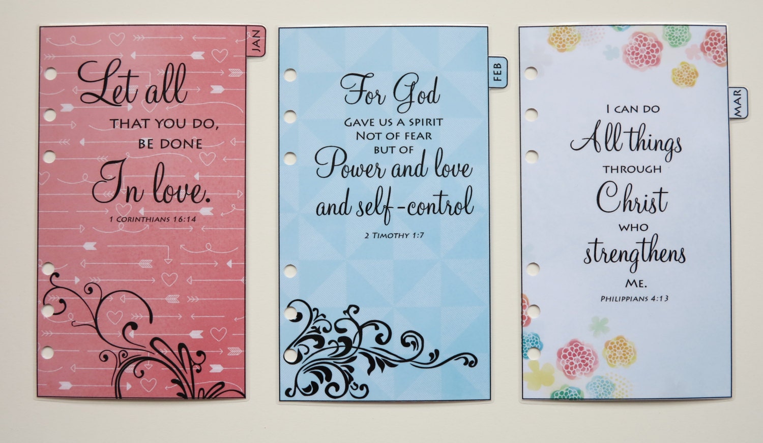 Personal Size Bible Verse Monthly Dividers Jan-dec - Etsy