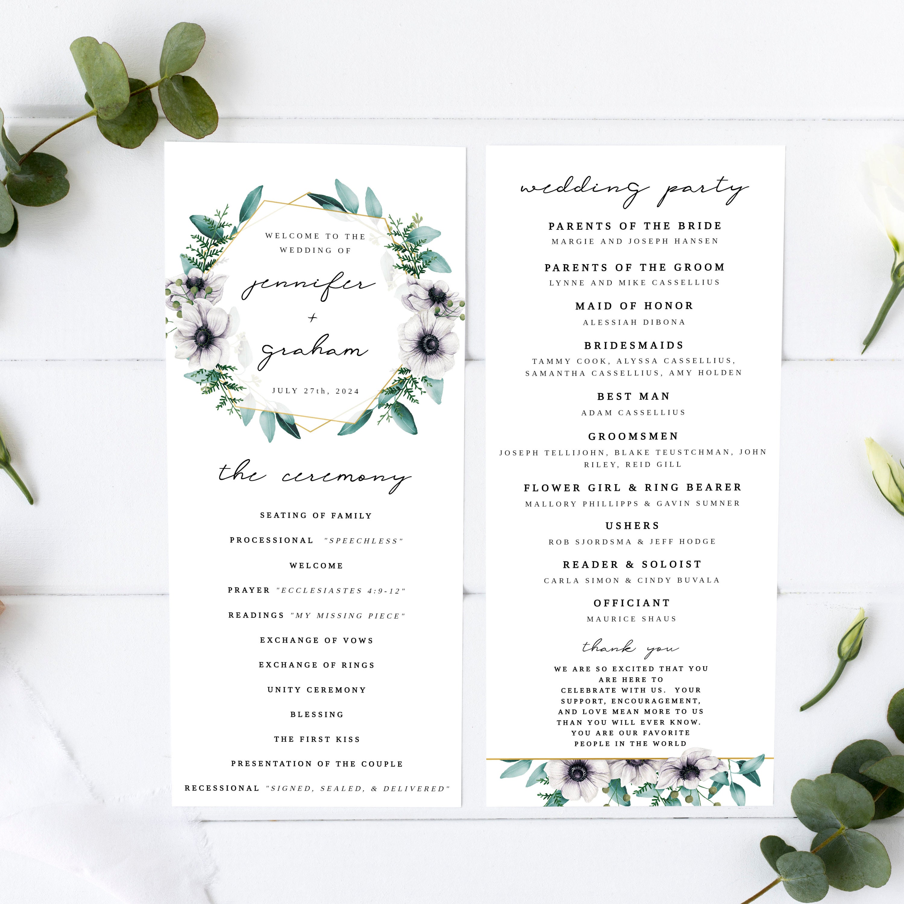 Wedding Program Clipart