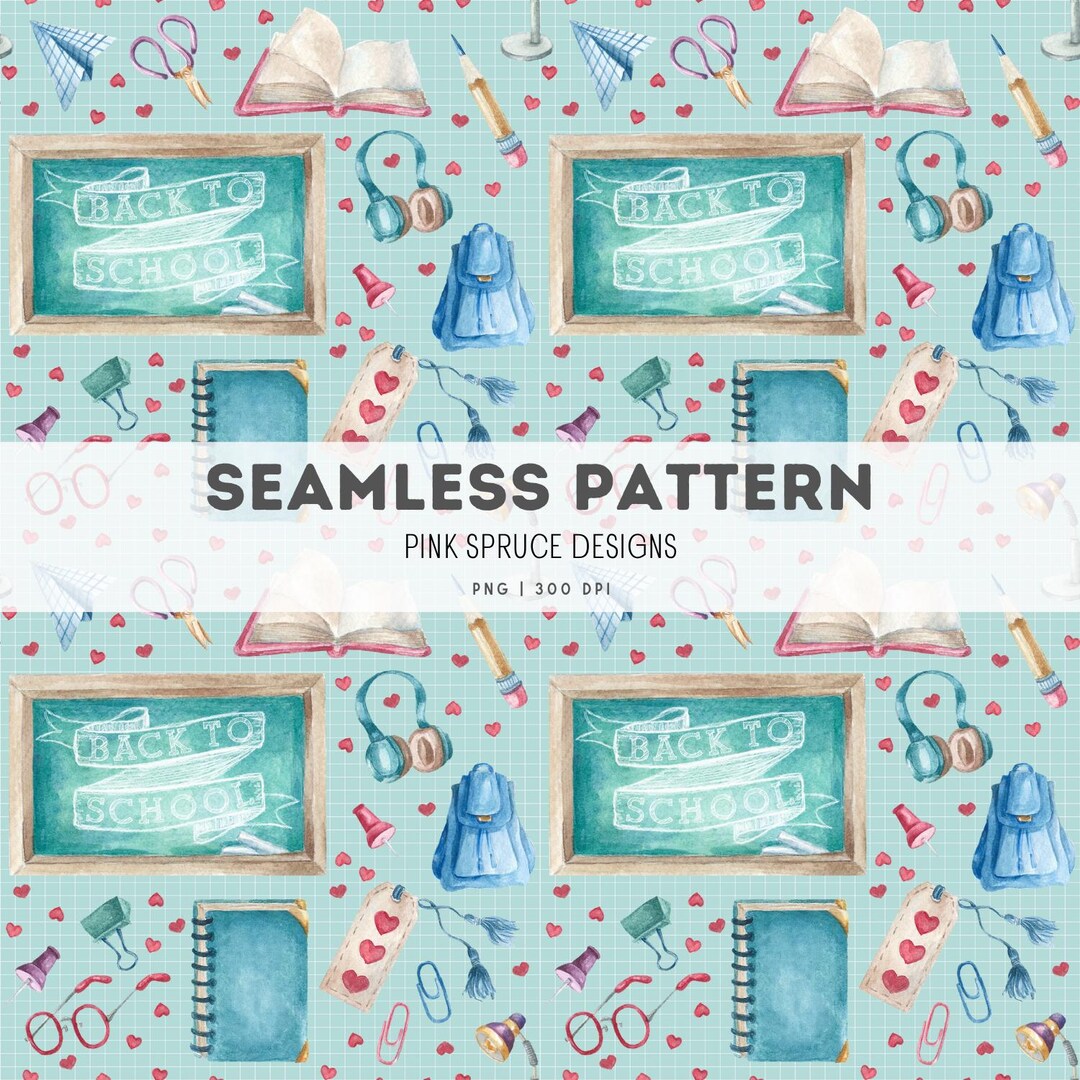 Back to School Bulletin Board Seamless Pattern PNG Digital Download ...