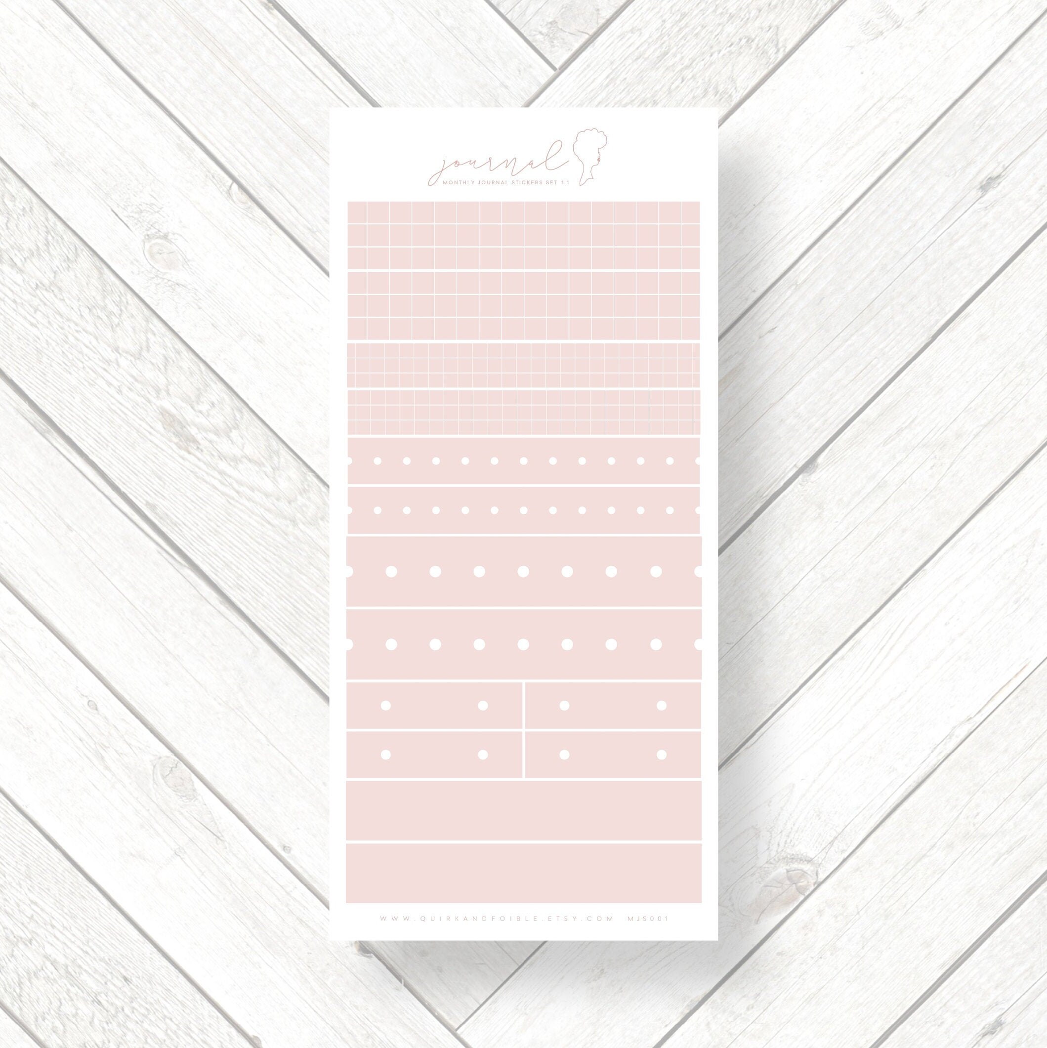 Pink White Journal Planner Functional Decorative Stickers Set | Etsy