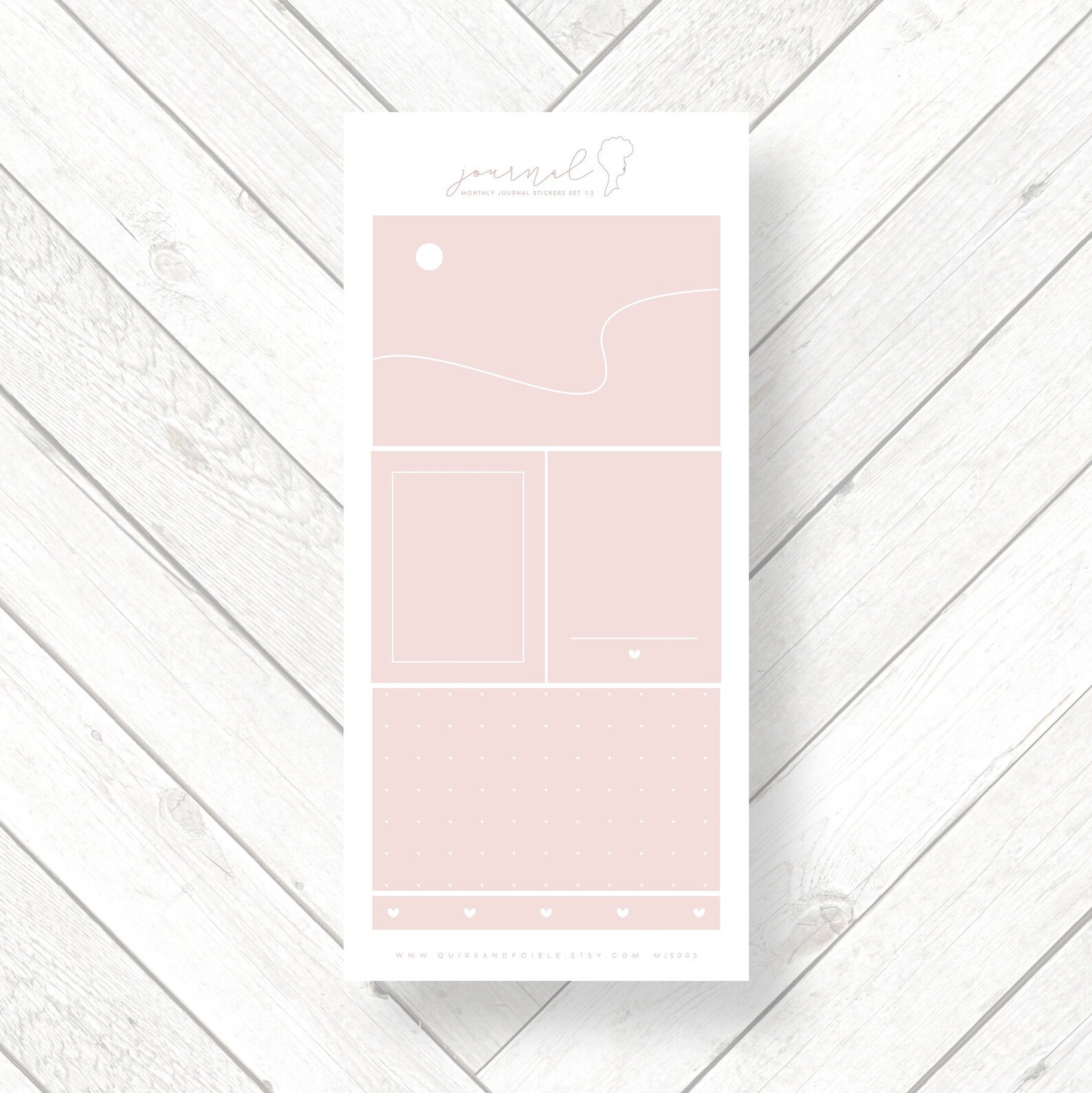 Pink White Journal Planner Functional Decorative Stickers Set | Etsy