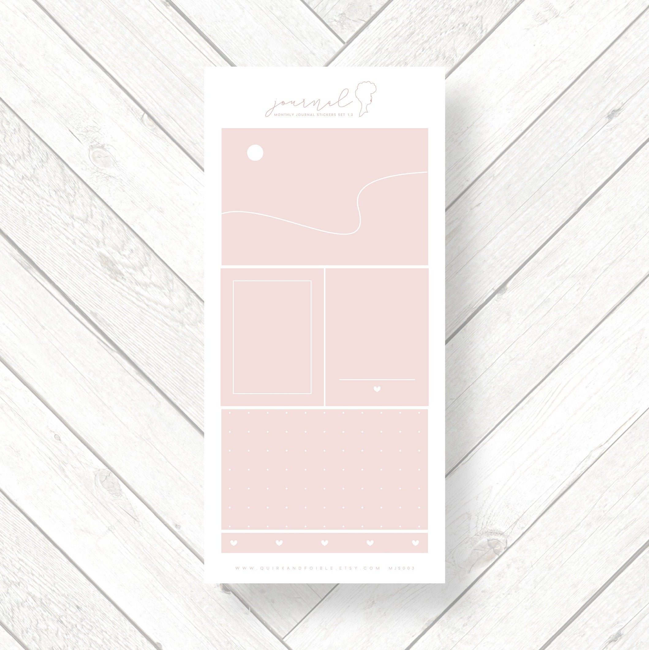 Pink White Journal Planner Functional Decorative Stickers Set | Etsy