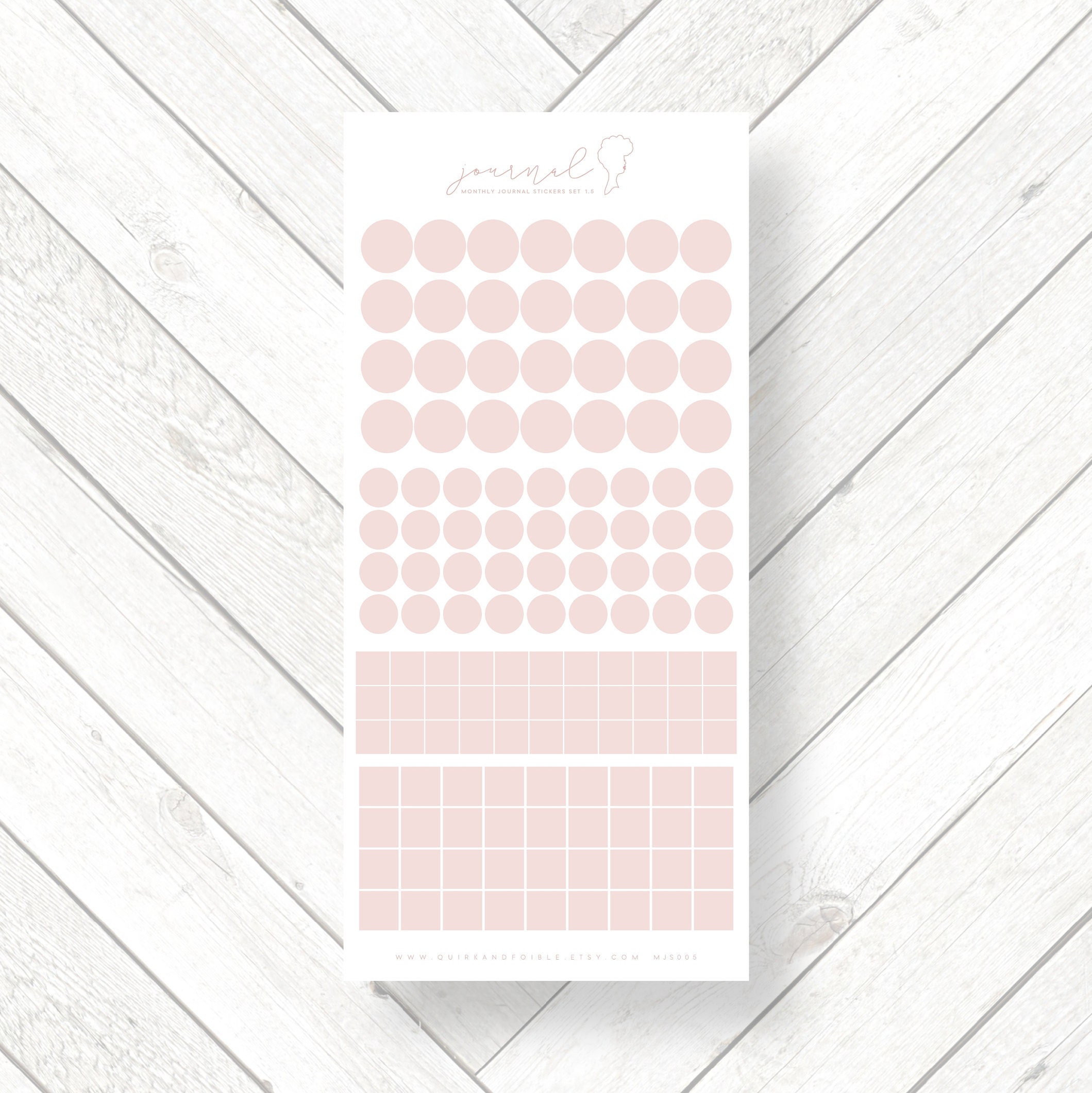 Pink White Journal Planner Functional Decorative Stickers Set | Etsy