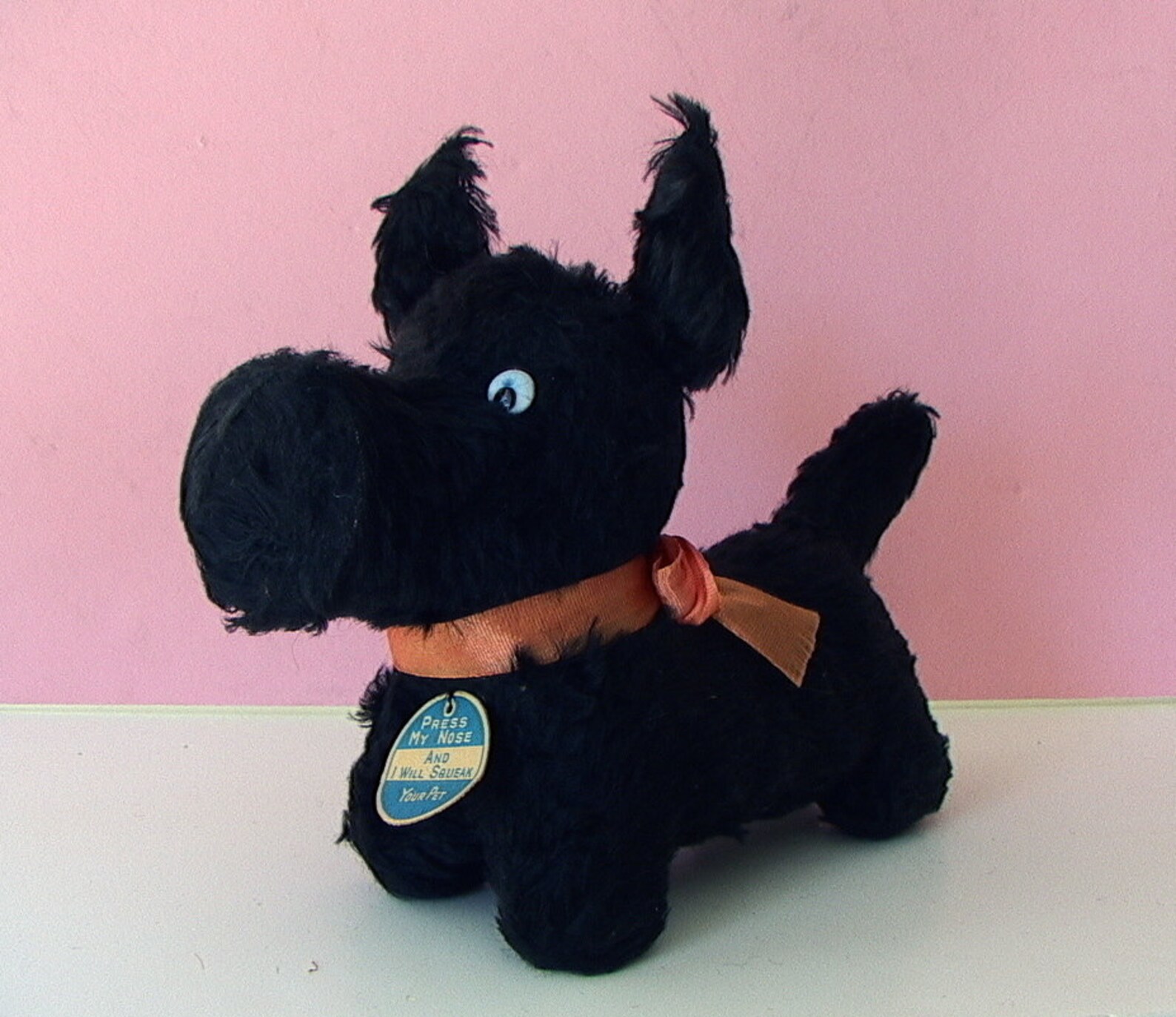 SCOTTIE Vintage 1940s - 1950s Rayon Plush YOUR PET Stuffed Toy Dog W ...