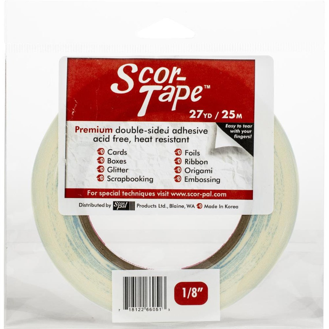 1/8 Inch .125 Inch Scor-tape Scrapbook Double Sided Adhesive | Etsy