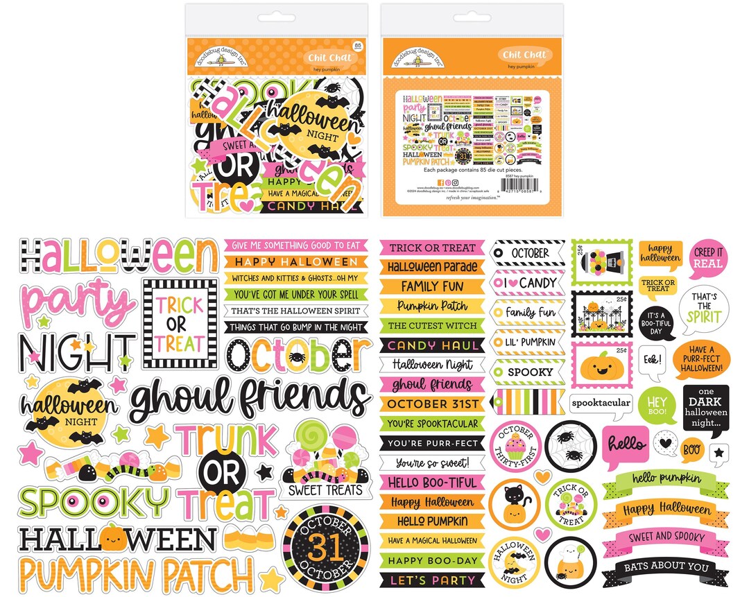 Doodlebug Hey Pumpkin Fall and Halloween Chit Chat Die Cuts - Etsy