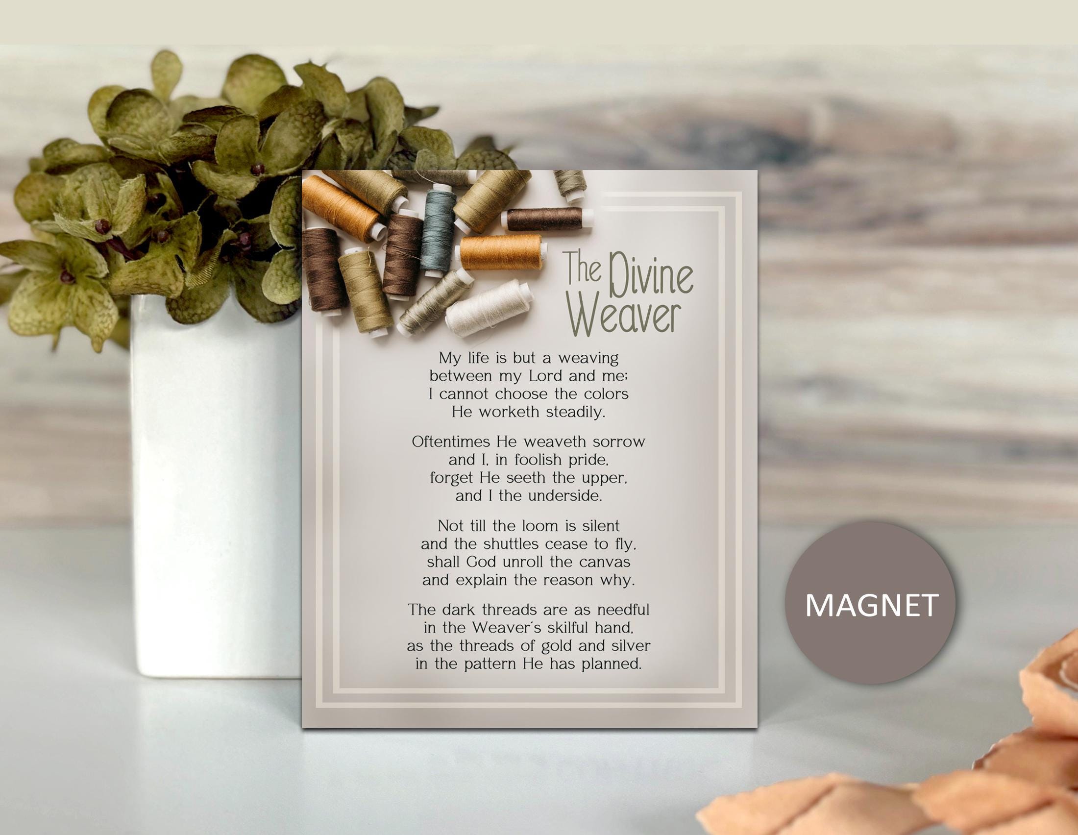 The Divine Weaver Poem - Fridge Magnet Gift - Christian Greeting - Etsy