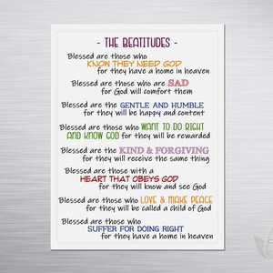 The Beatitudes / Bible Verse Magnet for Kids / Christian Fridge Magnet ...