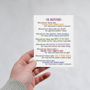 The Beatitudes / Bible Verse Magnet for Kids / Christian Fridge Magnet ...