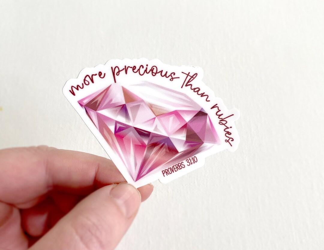 More Precious Than Rubies Sticker - Bible Verse Inspired Decal ...