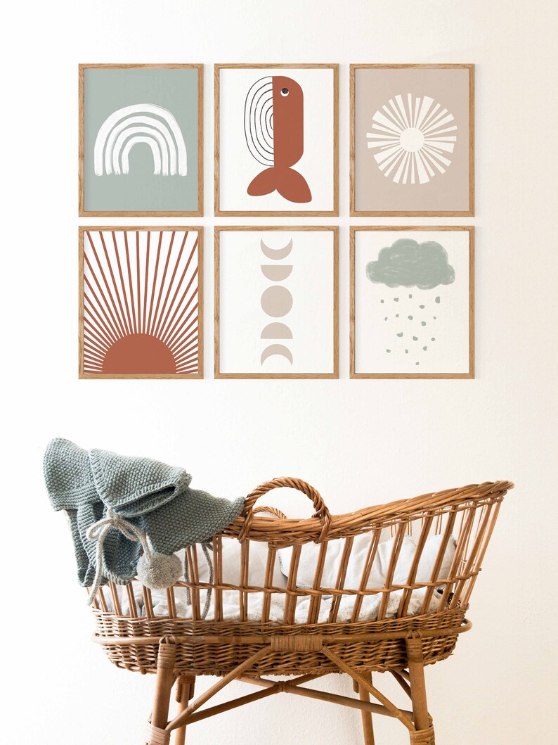 Set of 6 Printable for Nursery Boho Set Nursery Print - Etsy