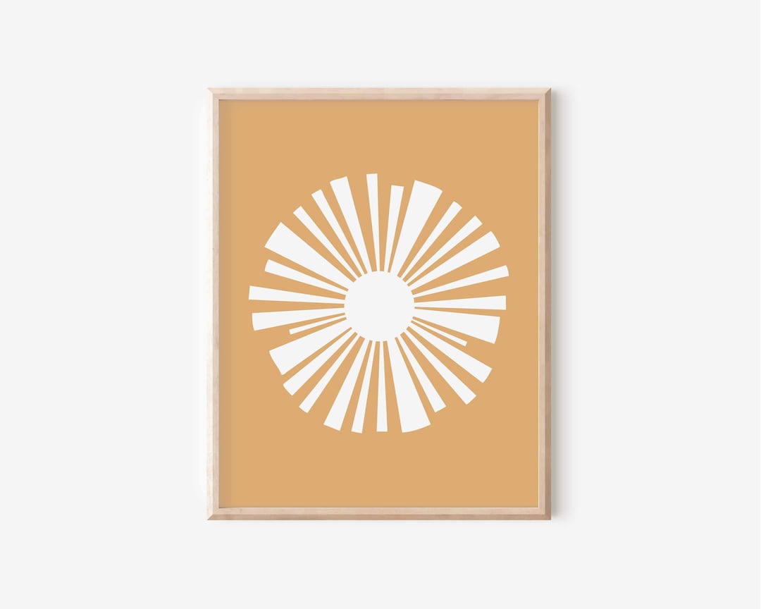 Vintage Golden Sun Rays, Sun Rays Art Print, Sun Retro Print, Sun ...
