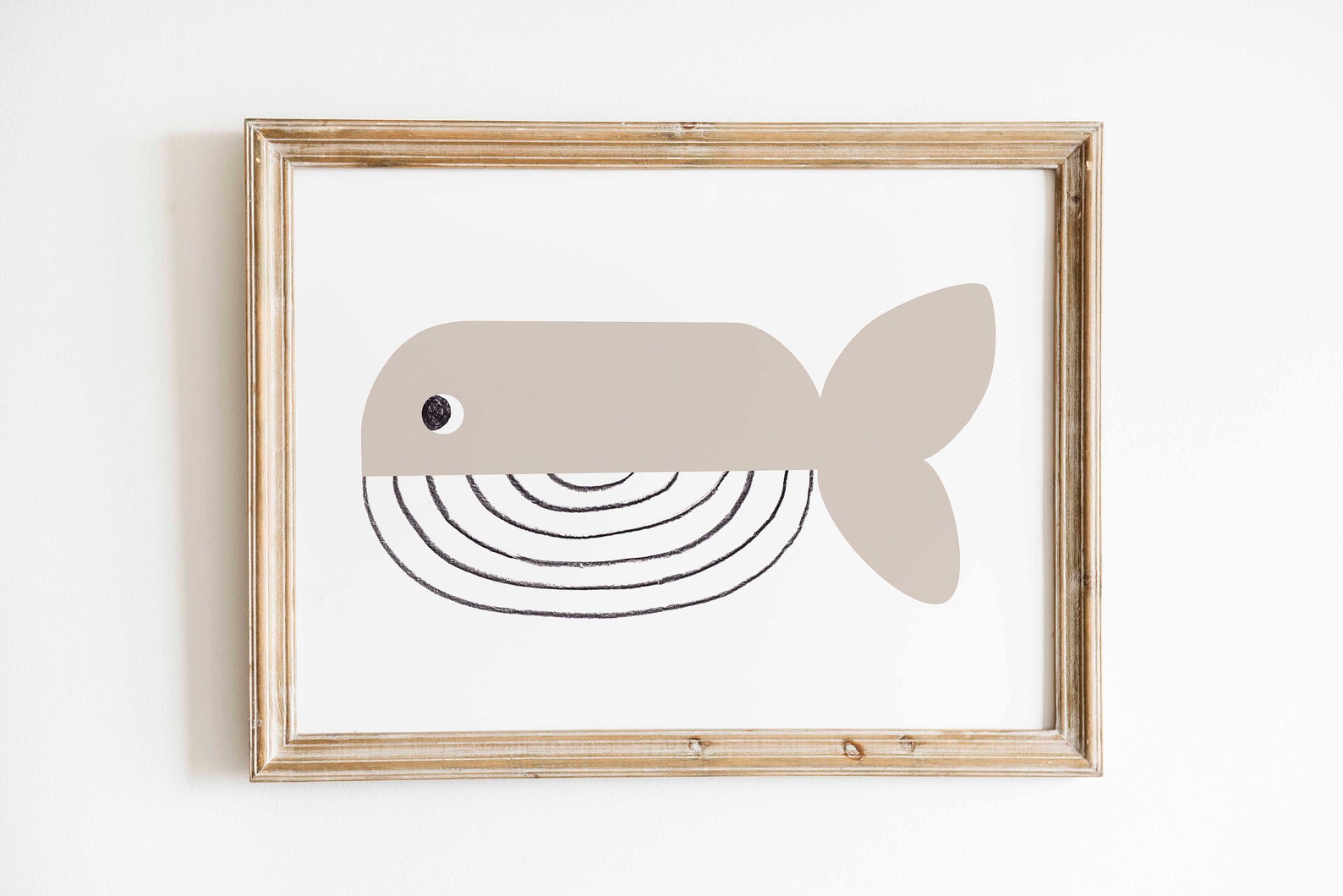 Printable Beige Whale Print, Beige Baby Cetacean, Boho Whale Poster for ...