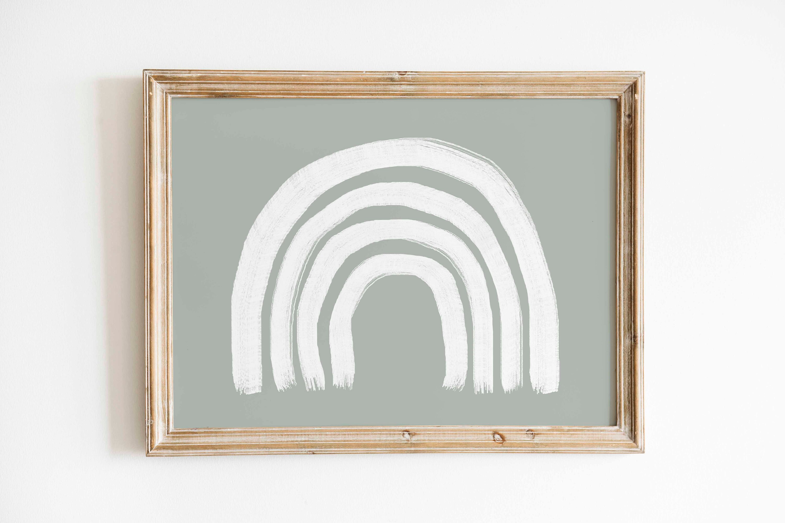 Nursery Sage Print, Horizontal Sage Rainbow, Boho Sage Rainbow, Nursery ...