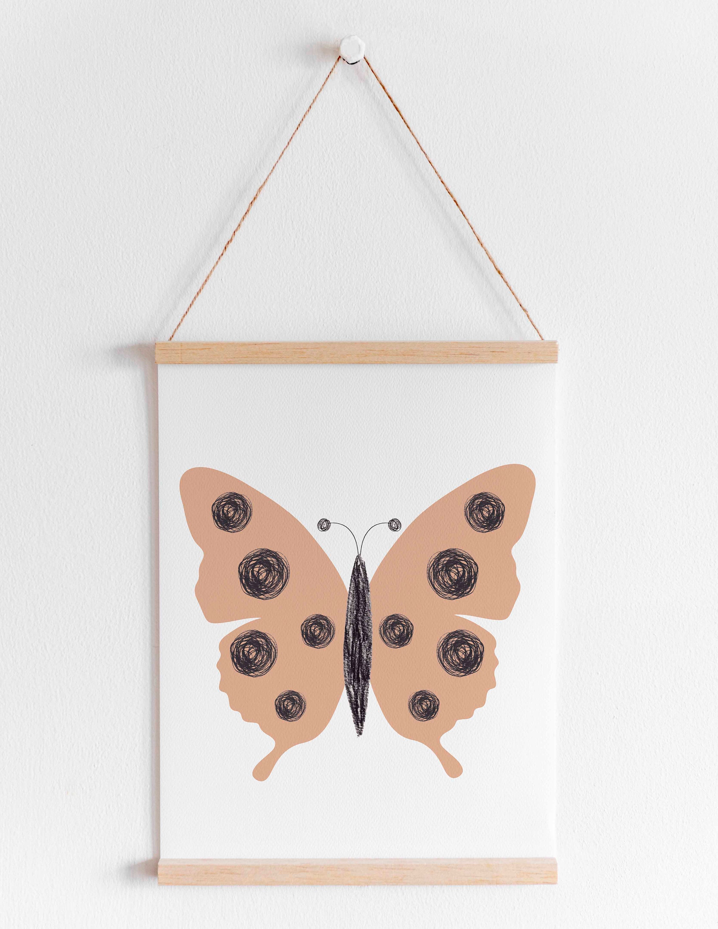 Pink Butterfly Print, Pink Boho Butterfly, Butterfly Nursery Decor ...