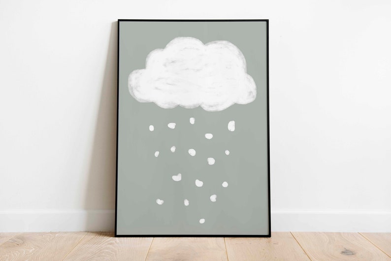Sage Cloud Print Boho Cloud Poster Boho Nursery Print - Etsy