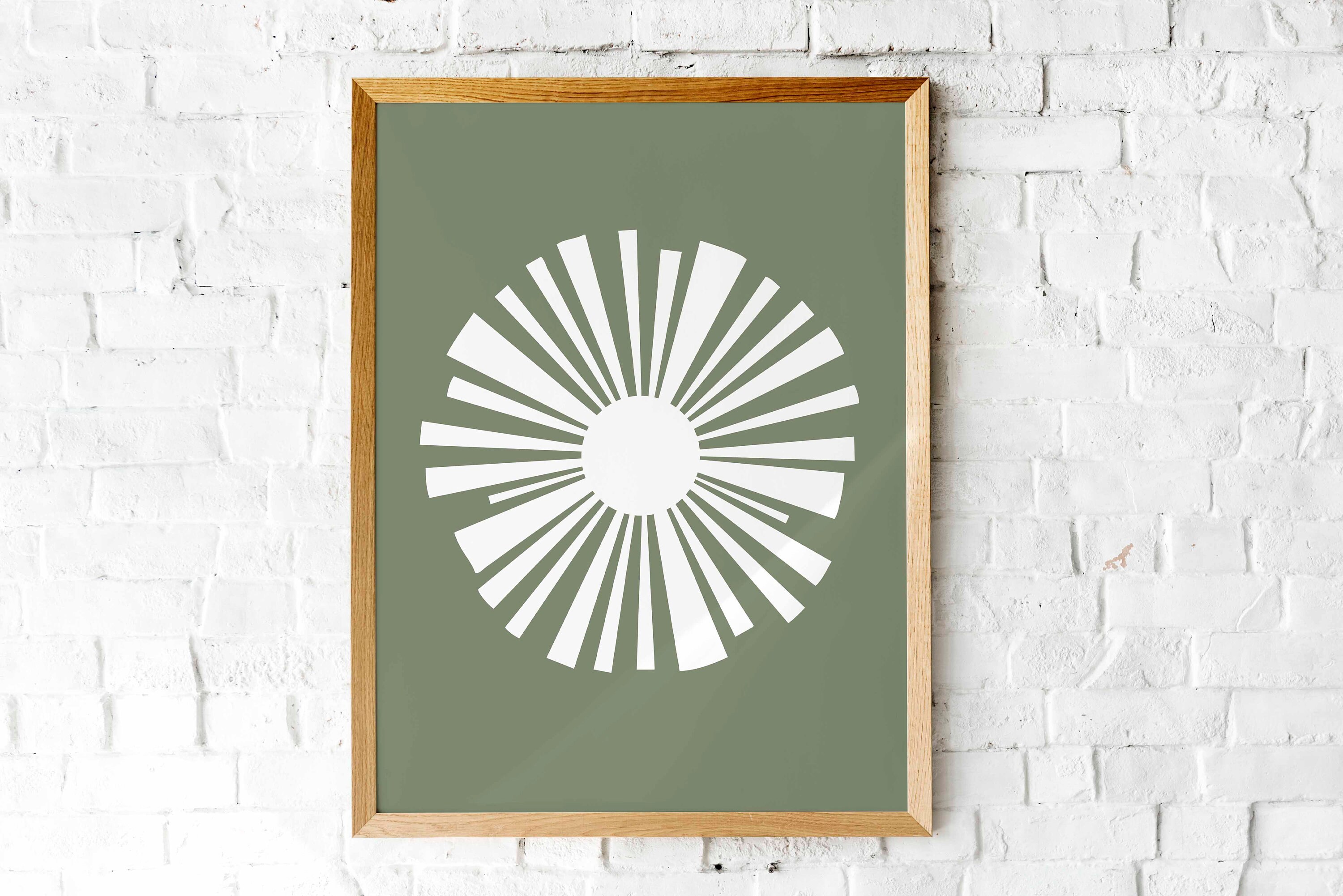 Retro Golden Sun Rays, Vintage Sun Print, Boho Nursery Art, Vintage ...